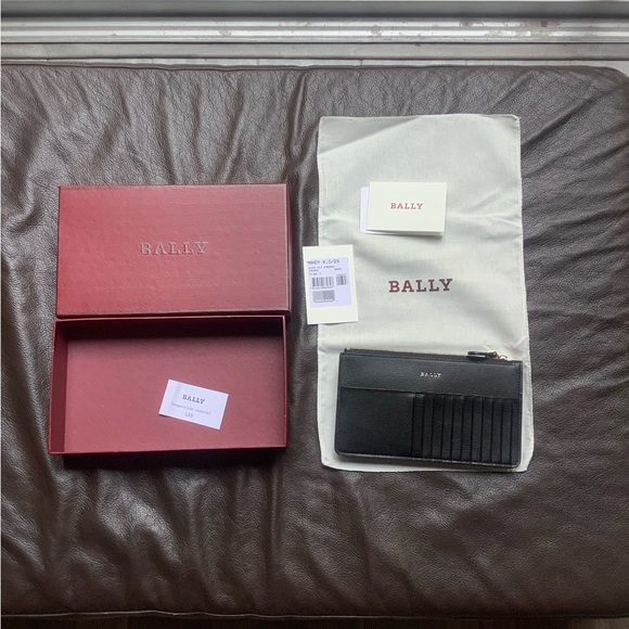 Bally | Bags | Authentic Bally Mandy Black Calf Embossed Leather Clutch ...